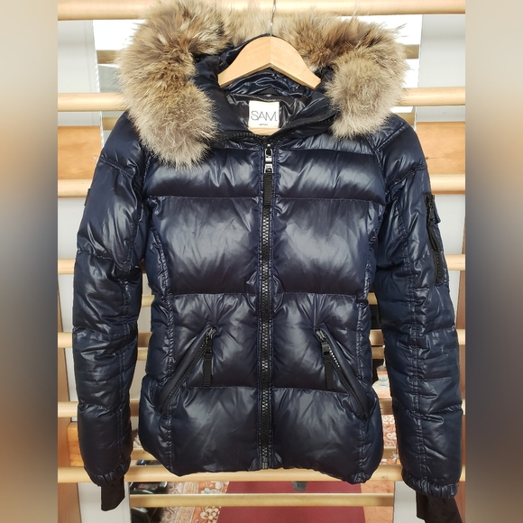 SAM. | Jackets & Coats | Sam Nyc Blake Fur Trim Hooded Jacket Xs | Poshmark